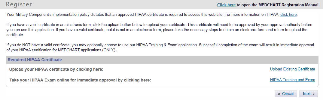 MEDCHART Registration